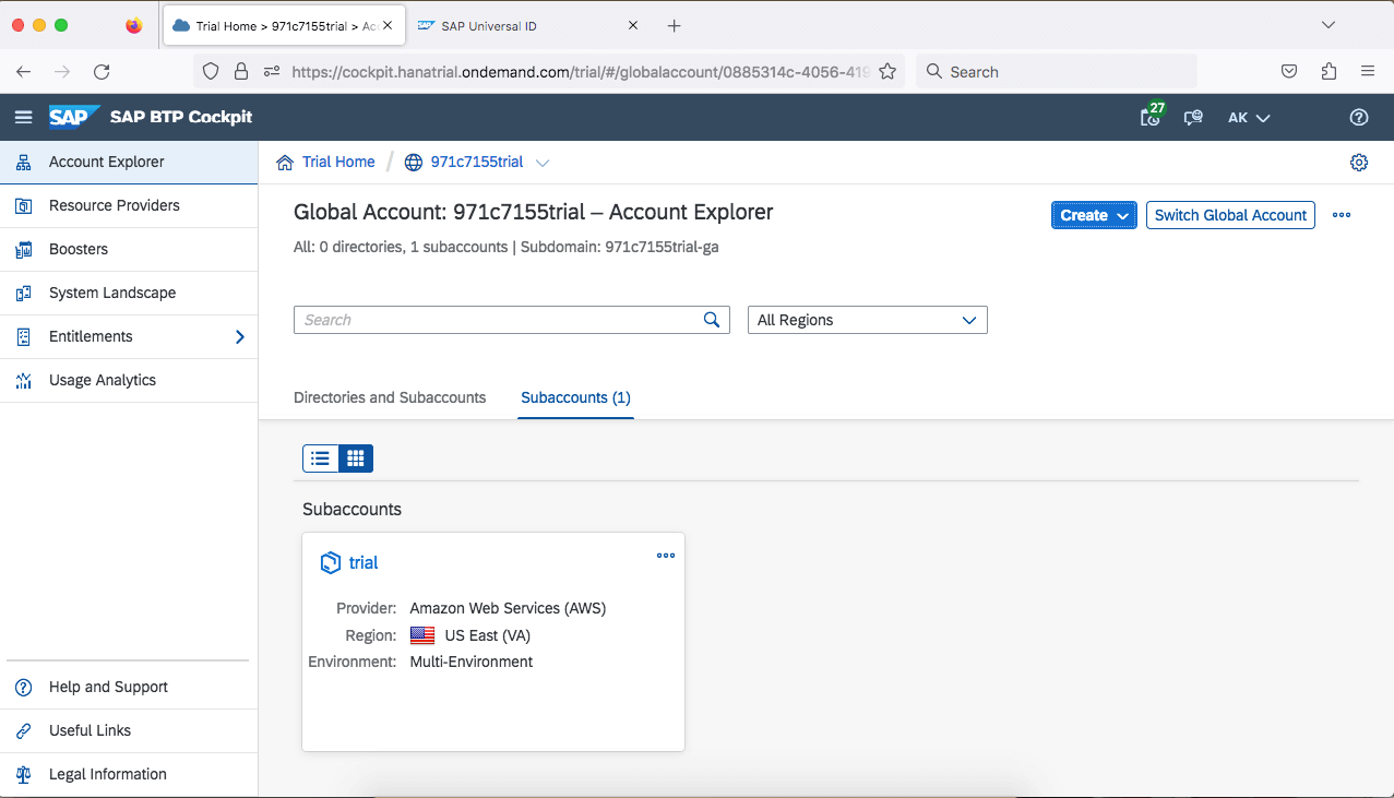 SAP® Business Application Studio(BAS) Free Trial Setup
