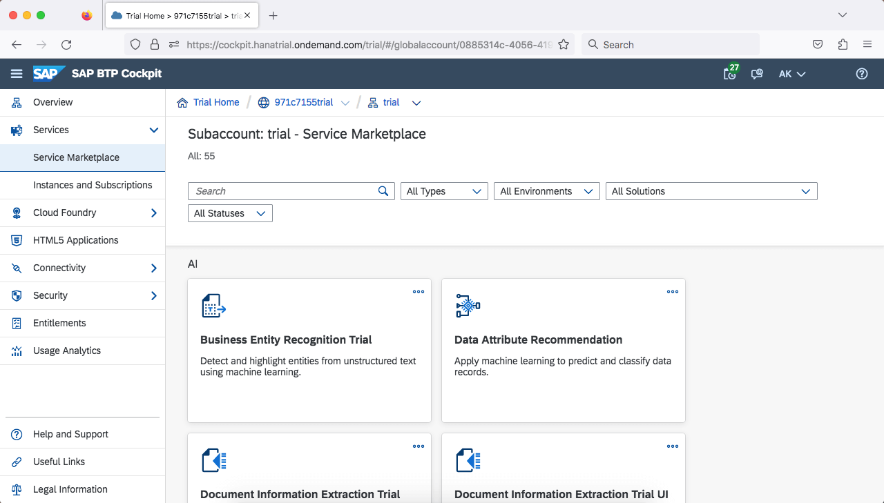 SAP® Business Application Studio(BAS) Free Trial Setup